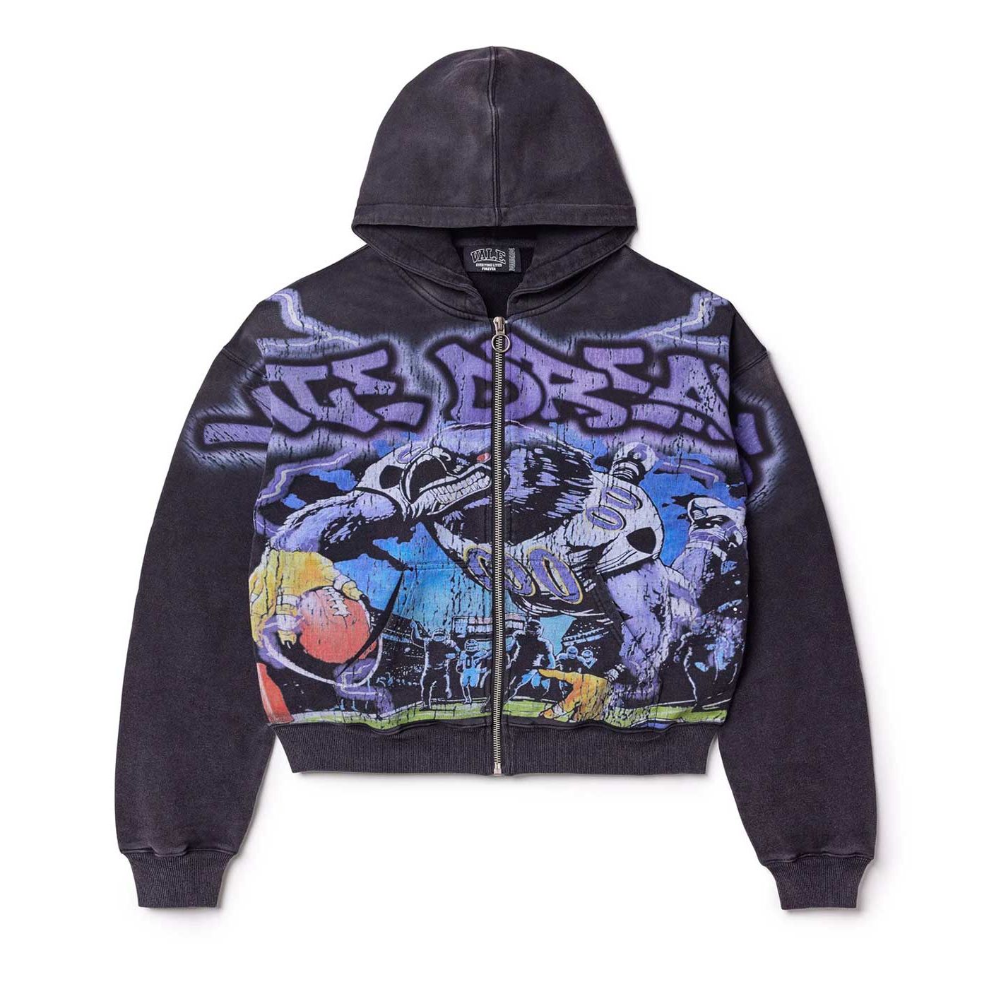 Vale Forever Raven Zip Up Hoodie Black – ReservedHollywood