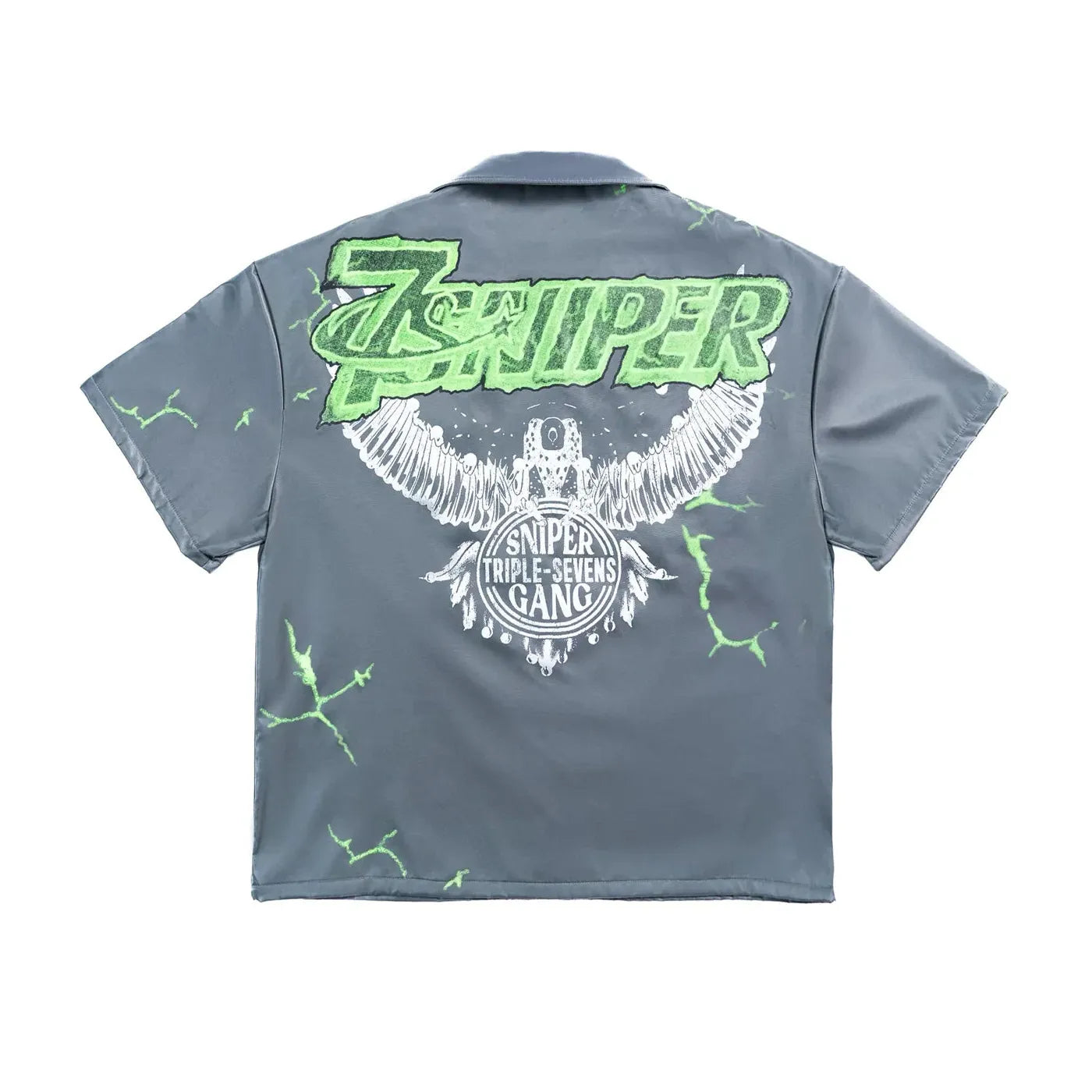 TRIPLE SEVENS X SNIPER GANG 7SNIPER NYLON BUTTON UP GREY ...