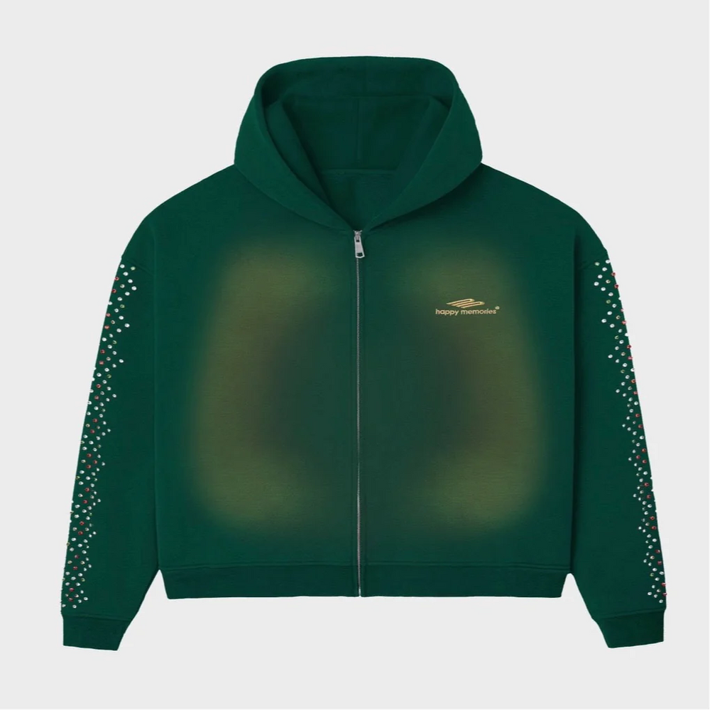 HMDD Crystal Zip Up Hoodie Green Bean – ReservedHollywood