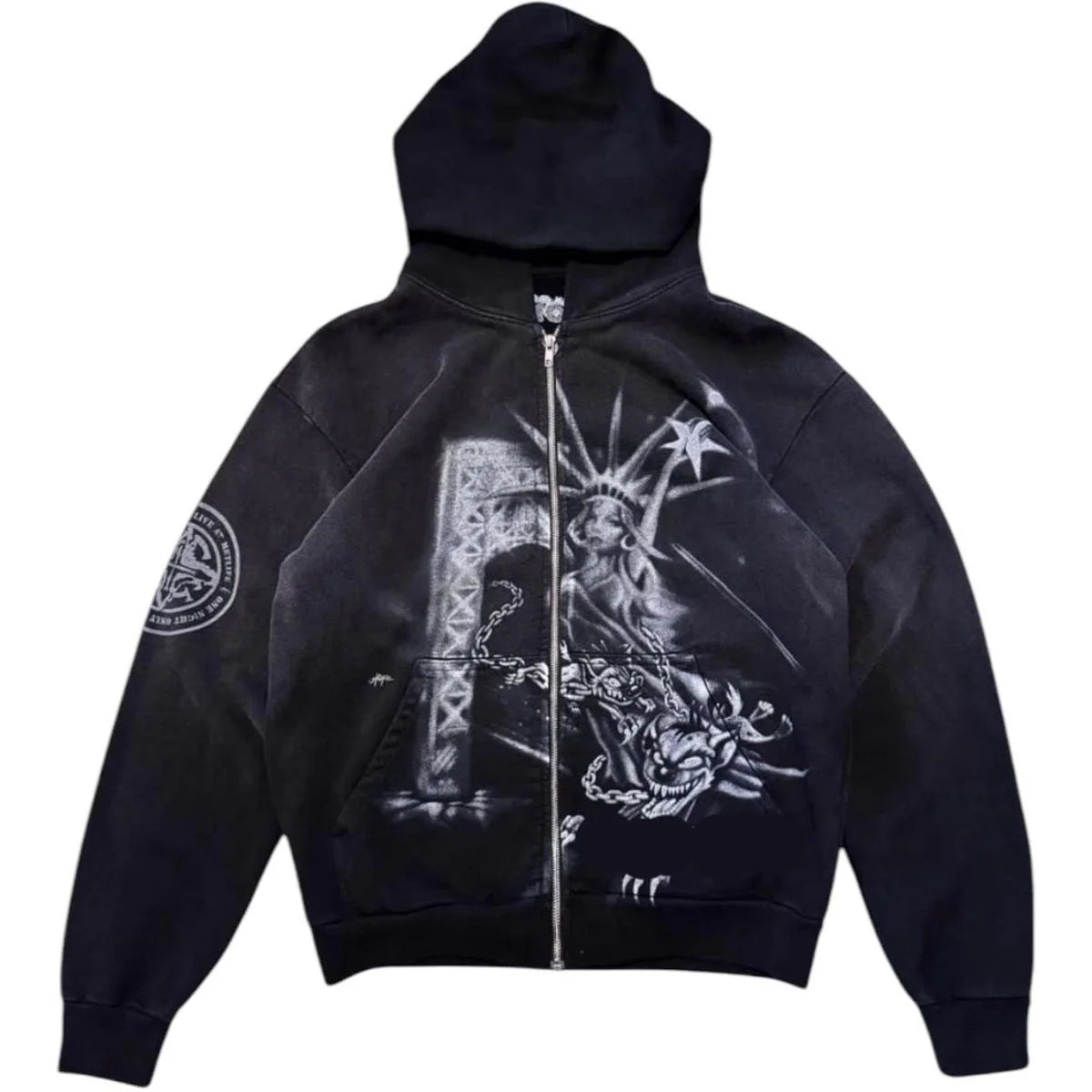 Travis Scott Metlife Zip Up Hoodie Black – ReservedHollywood